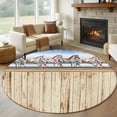 7ft Round Rug Western Horse Area Rugs for Living Room Bedroom Washable ...