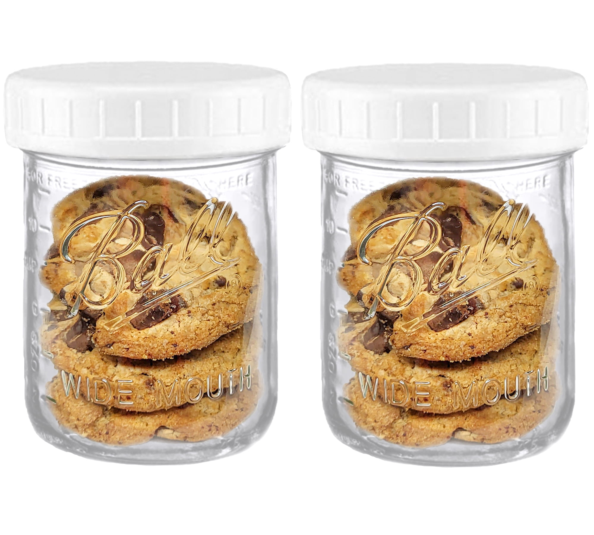 Ball Wide Mouth 16-Oz Pint Mason Jars (2 Pack) With White M.E.M Food ...