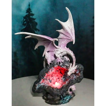 Space Purple Iridescent Dragon On Faux Geode Rock Quartz Crystal Cove ...