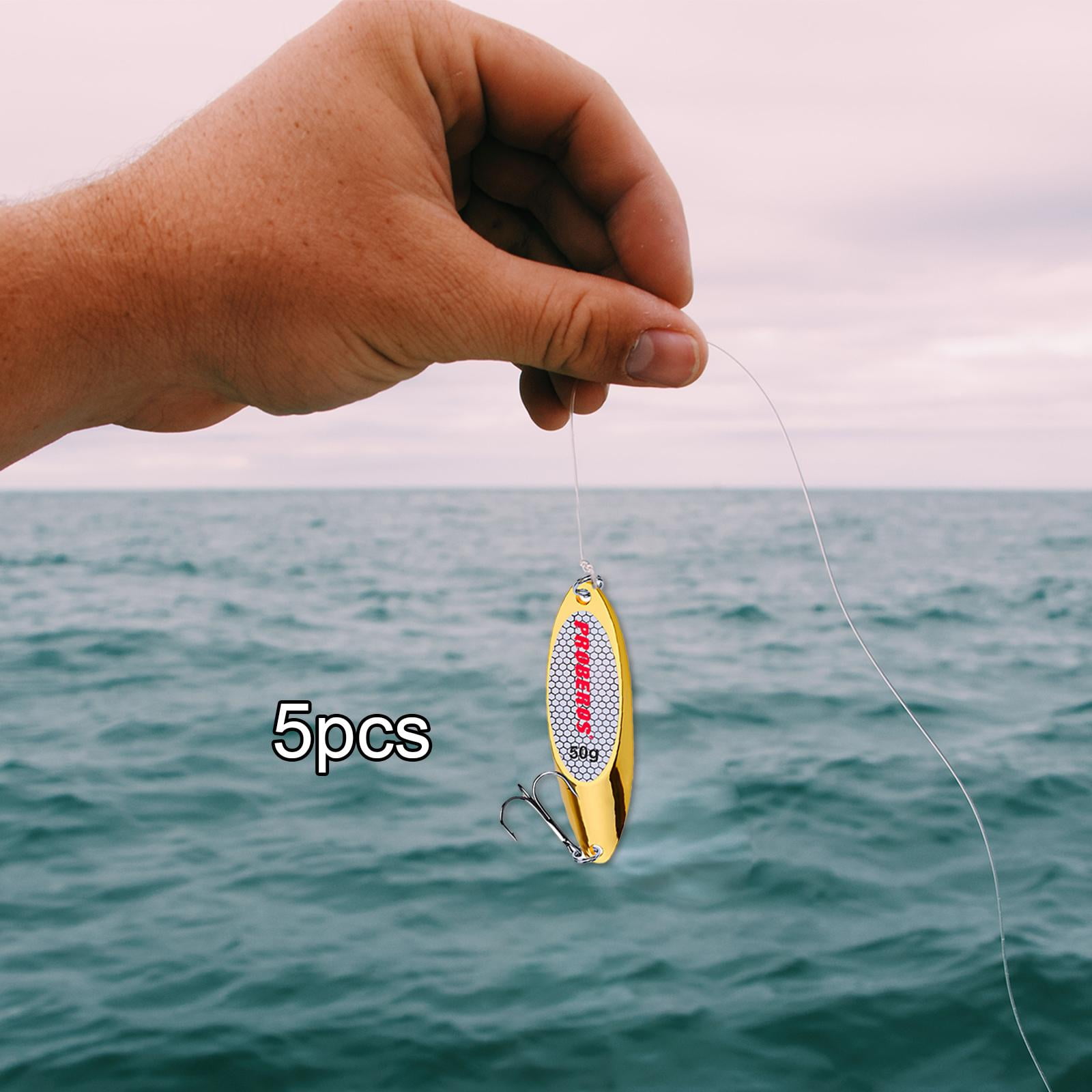 5x Cucharas de Pesca shamjiam Señuelos cebos de agua salada y dulce ...