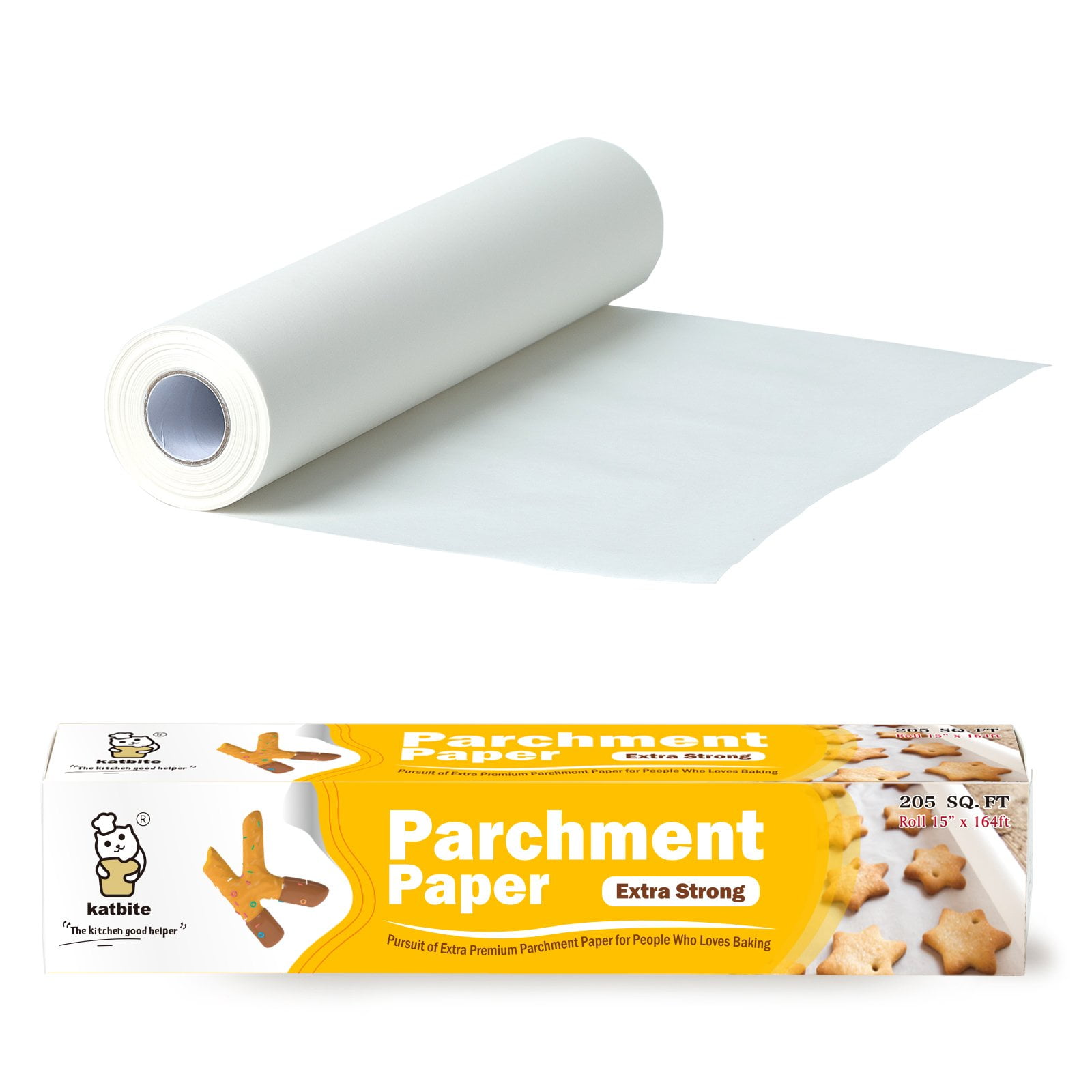 Katbite Parchment Paper Roll for Baking, 15 inch x 210Ft,260 Sq ...