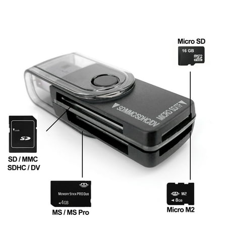 2 Acuvar USB 2.0 SD, MS Pro, MMC, SDHC, MicroSD, DV Card Readers ...