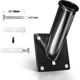 Anley Flag Pole Mounting Bracket at 45 Degree Angle Aluminum 1.25" Diameter (Black) - Walmart.com