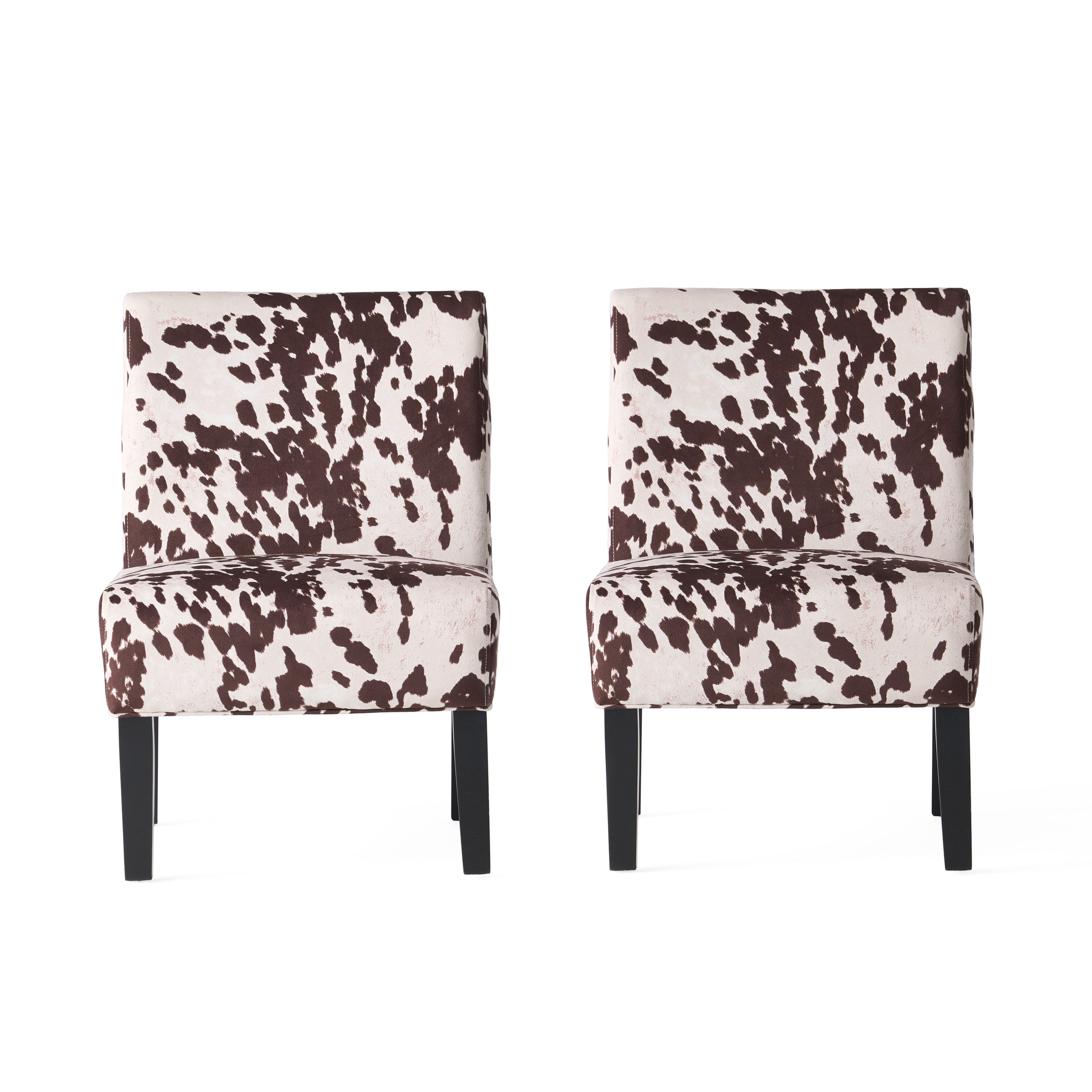 GDF Studio Abner Contemporary Upholstered Slipper Chairs, Set of 2 ...