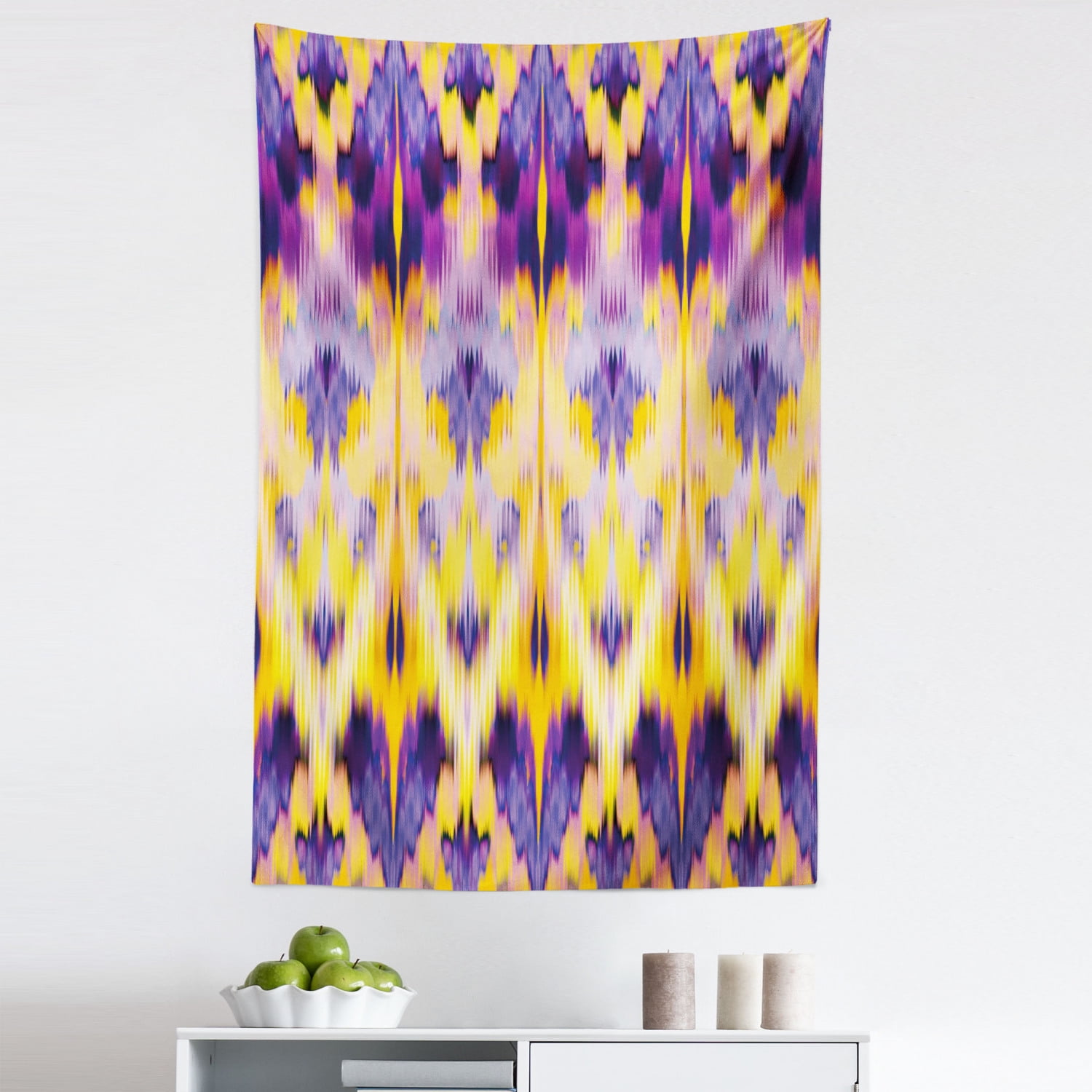 Ikat Tapestry, Ikat Pattern Dyeing Effect Illustration Resist of Colors ...