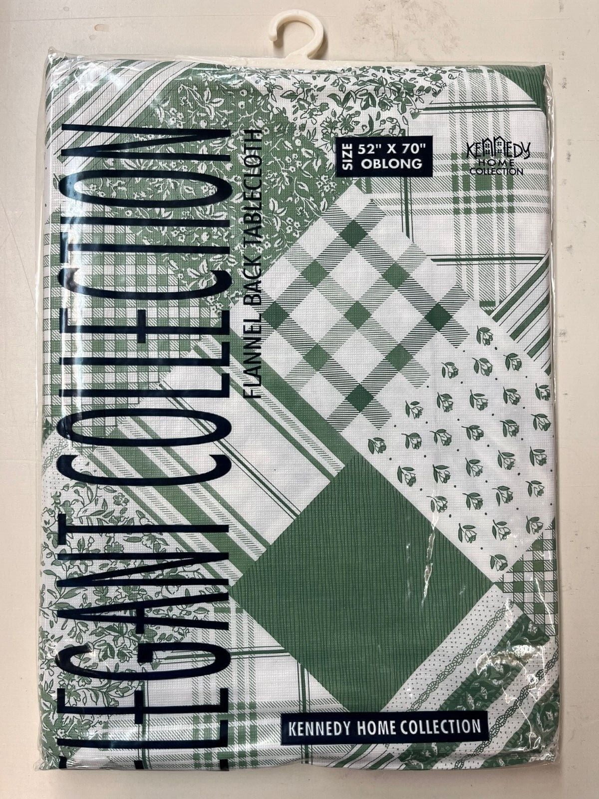 Flannel Back Vinyl Tablecloth, 52 inches Wide x 70 Inches Long, Green ...