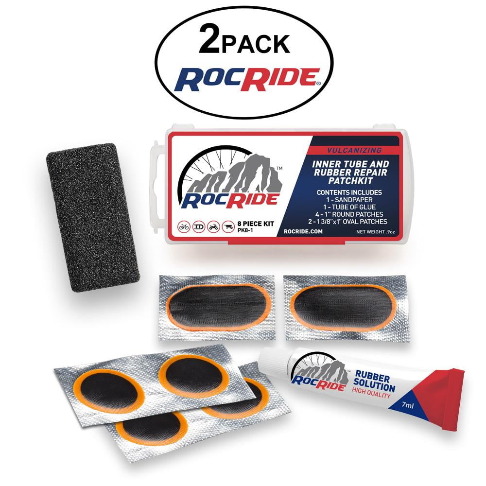 RocRide 8 Piece Inner Tube Patch Bicycle Tire Repair Kit. Also for ATVs ...