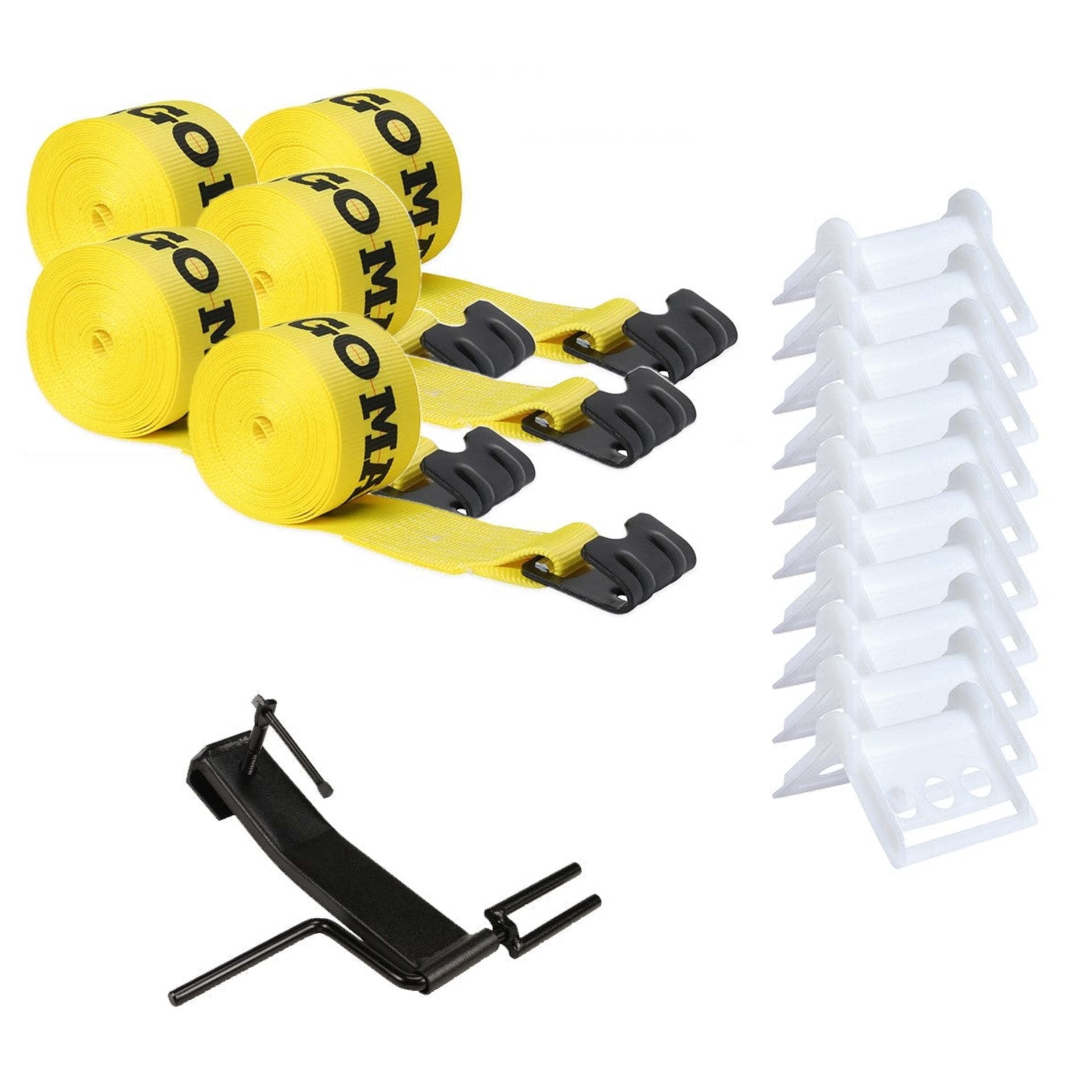 """DC Cargo Mall Flatbed Tie-Down Kit - 16 Pieces: 4 Inch Flatbed Winch ...
