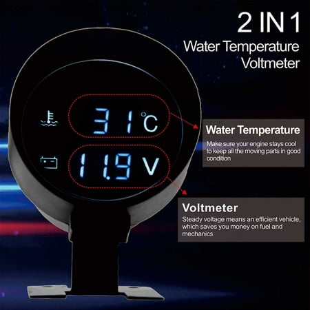 Auto Water Temperature Gauge Portable Universal 2 in 1 Accurate Screen ...