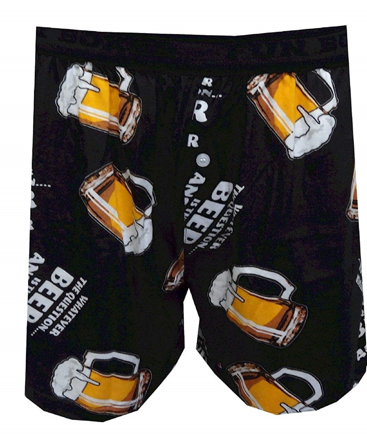 Fun Boxers "Beer is The Answer" Adult Men's Boxer Shorts (Size Small ...