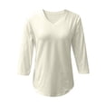 Delayuji Women's Long Sleeve Tshirt Versatile Classic Tee Solid Color V ...