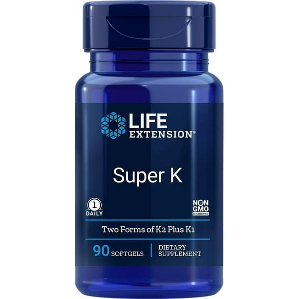 Life Extension Super K (Two Forms of K2 Plus K1) | 2,600 Mcg Per ...