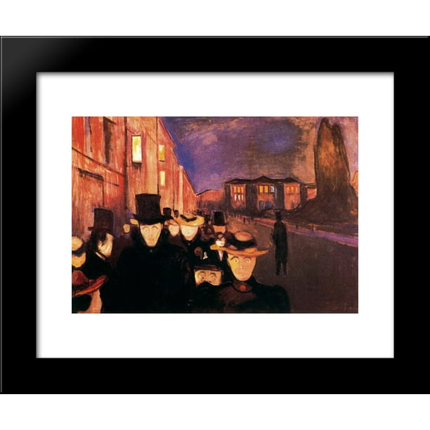 Evening on Karl Johan Street 20x24 Framed Art Print by Munch, Edvard ...