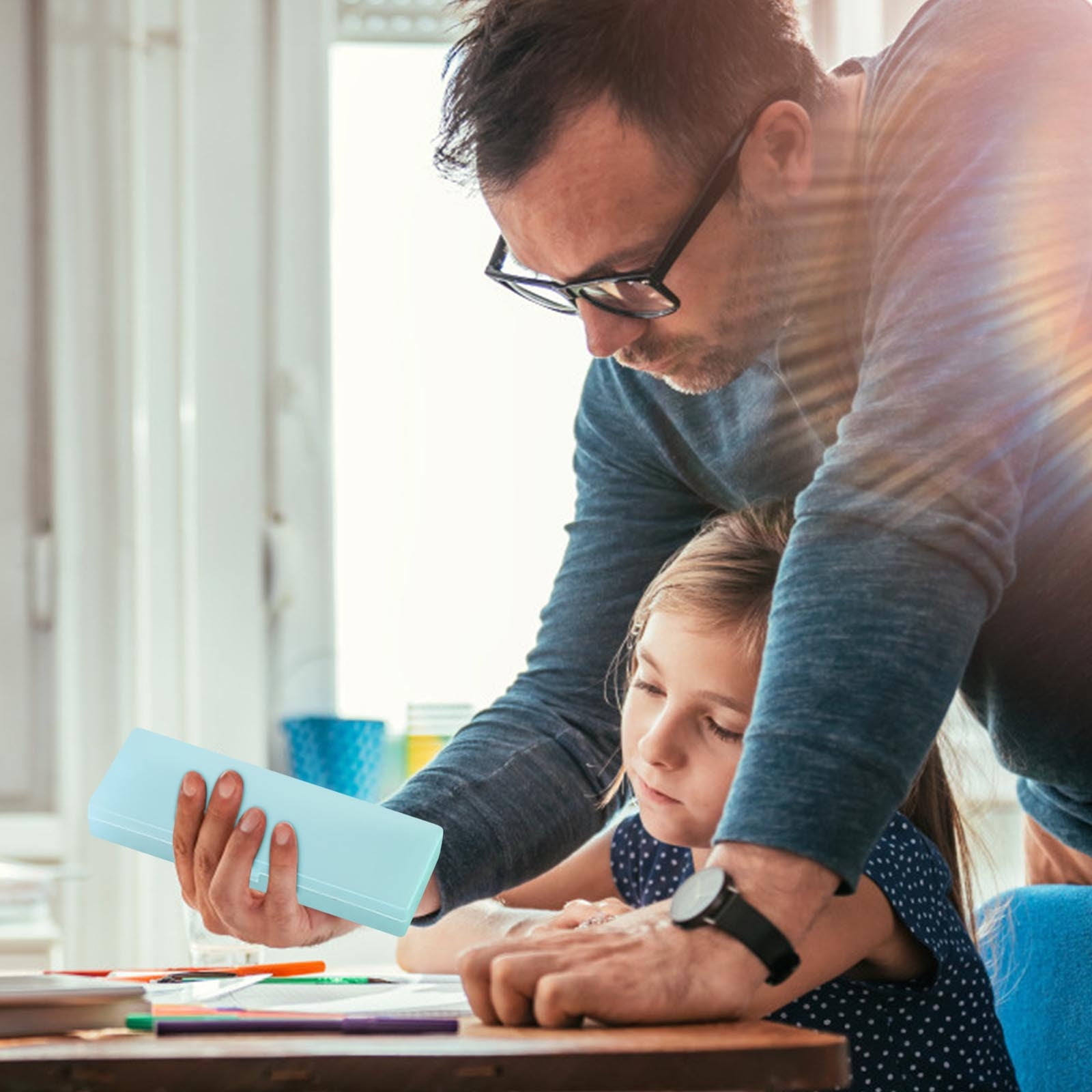 AURIGATE Plastic Pencil Case Plastic Stationery Case with Hinged Lid ...