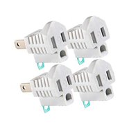 Wideskall 3-Outlet Grounded Power Switch, Single On/Off Tap Adapter ...