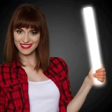 Party Glowz Bulk Pack of 100 LED Light Up 18 inch White Foam Stick ...