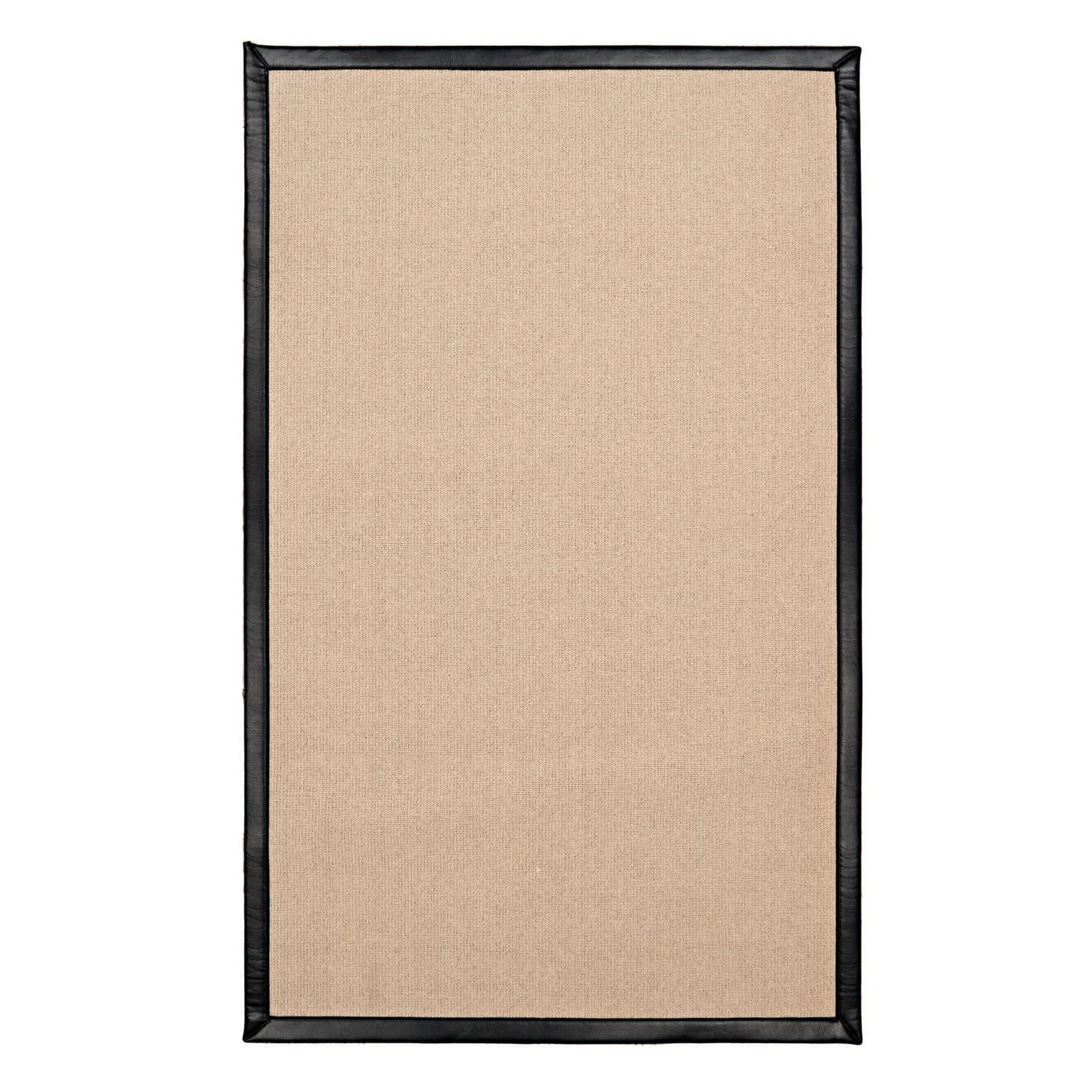 Click here for Linon Athena Natural Wool & Black Pu 4 X 6 Accent... prices