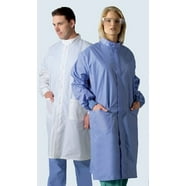 Unisex Knit Cuff Knee Length Lab Coat with Snaps - Walmart.com