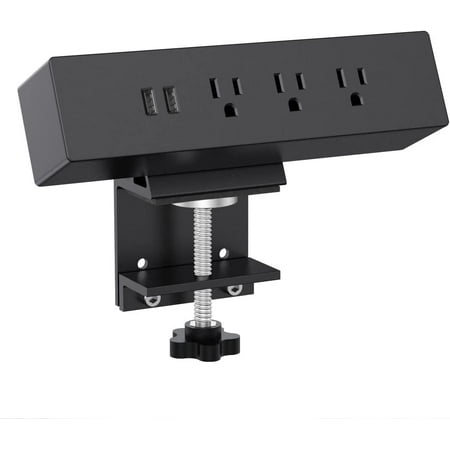 Desk Power Strip, Aluminum Alloy Desk Power Bar with USB, 3 AC Outlet ...