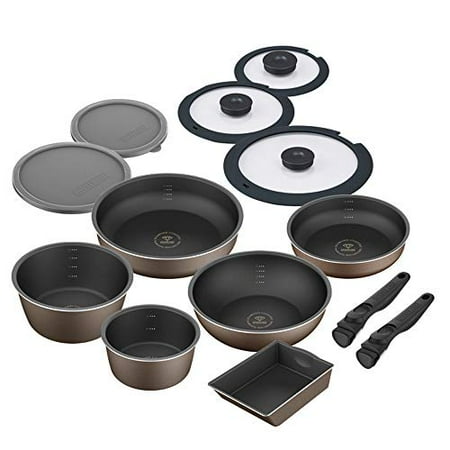 Iris Ohyama Frying Pan Pot Set Frying Pan Set Deep Scaled Measuring Cup ...