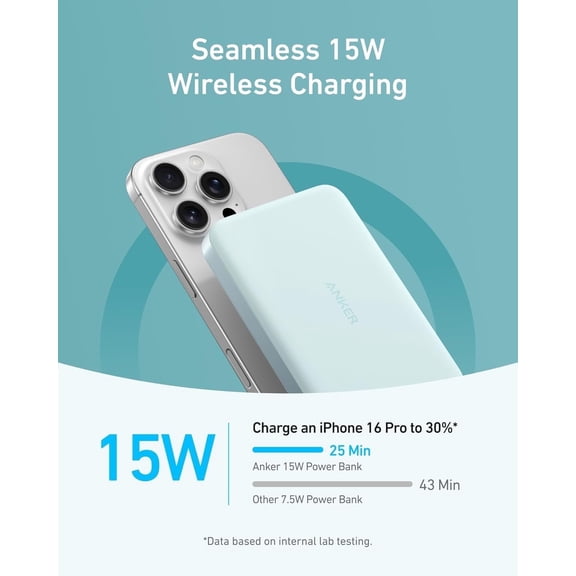 Nano Power Bank, Ultra-Slim 5,000mAh Magnetic Wireless Charging Battery ...