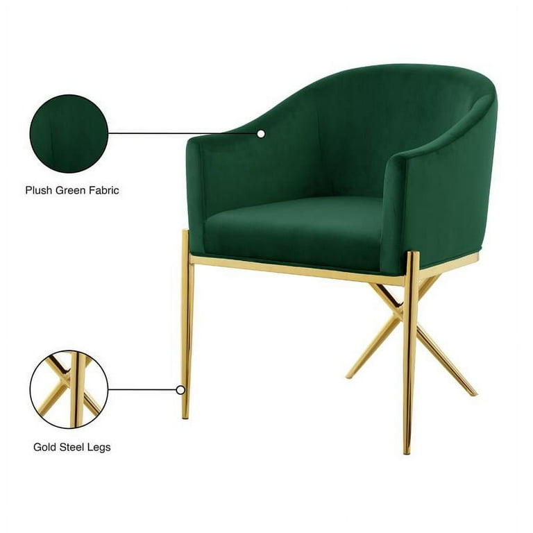 Meridian Furniture Xavier Modern 19.5 H Velvet Dining Chair in Green