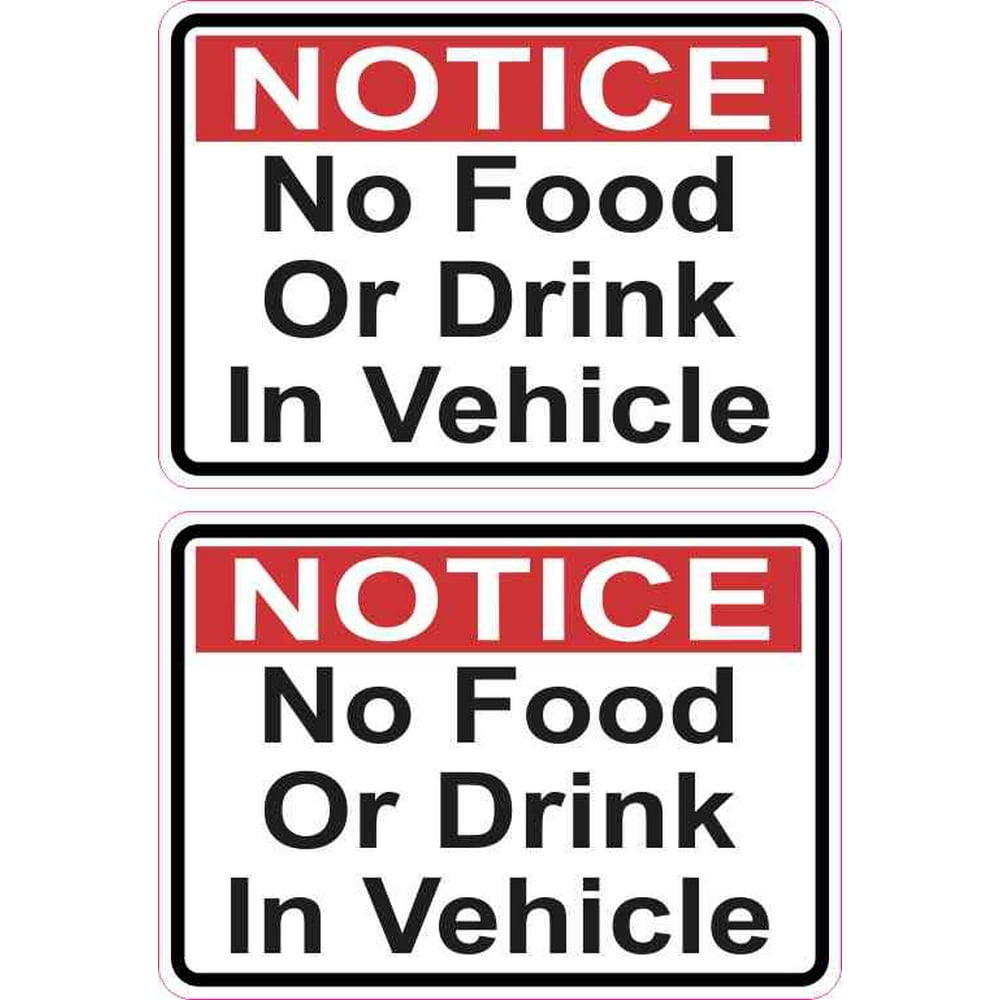 3.5in x 2.5in No Food or Drink in Vehicle Stickers - Walmart.com ...