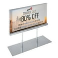 Azar Medium Acrylic Block Sign Holder On Chrome Stand For Counter ...
