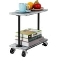 Narrow End Table Rolling Carts Sofa Side Table w/Wheels for Living Room ...