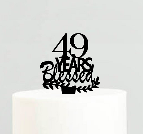 49th Birthday / Anniversary Blessed Years Cake Decoration Topper ...