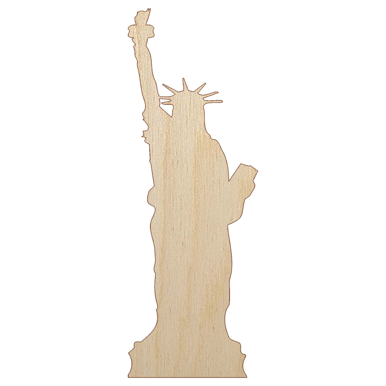Statue of Liberty Solid Wood Shape Unfinished Piece Cutout Craft DIY ...