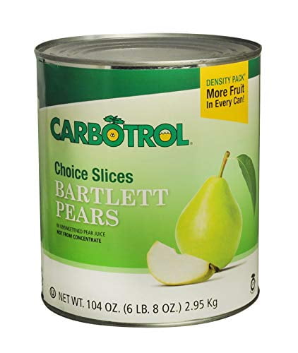 Carbotrol #10 Juice Packed Canned Fruit, Sliced Pears (1 - 104oz Can ...