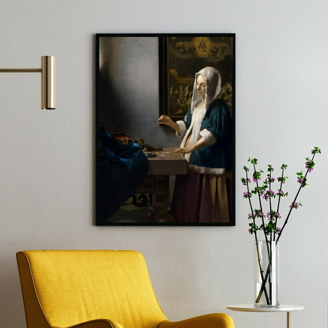 Woman Holding a Balance - ca. 1664 | Johannes Vermeer | Premium Fine ...