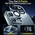 6 Pack Camera Lens Protector for iPhone 16 Pro Max/iPhone 16 Pro [Phone ...