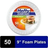 Hefty Deluxe Extra Strong & Deep Foam Plates, Round, White, 10.25 Inch ...