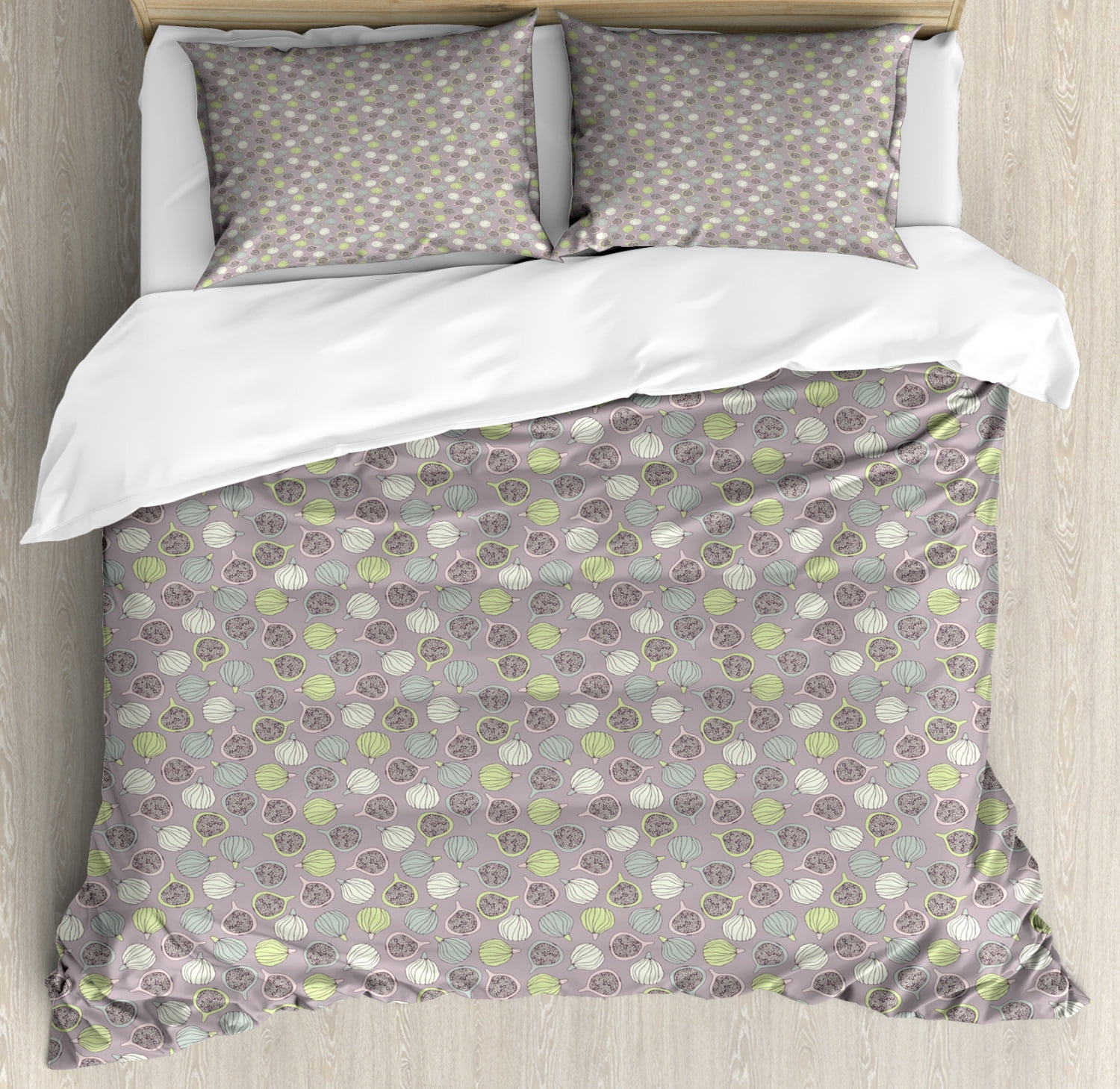 Fruit Duvet Cover Set King Size, Pastel Colored Composition of Sliced ...