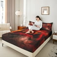 Castle Fairy Children Gradient Video Game Bed Sheets,Black Red Ombre ...