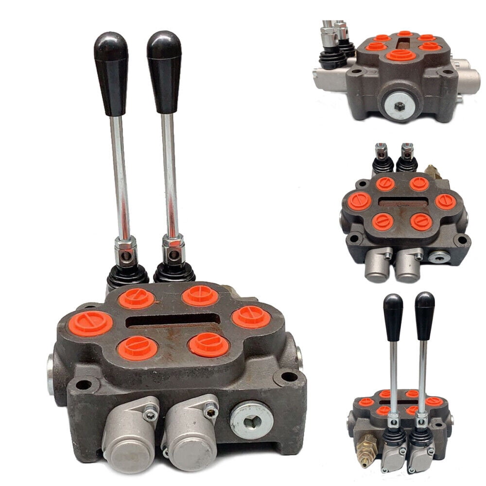 2 Spool Hydraulic Directional Control Valve Double Acting 25 GPM 1500 ...