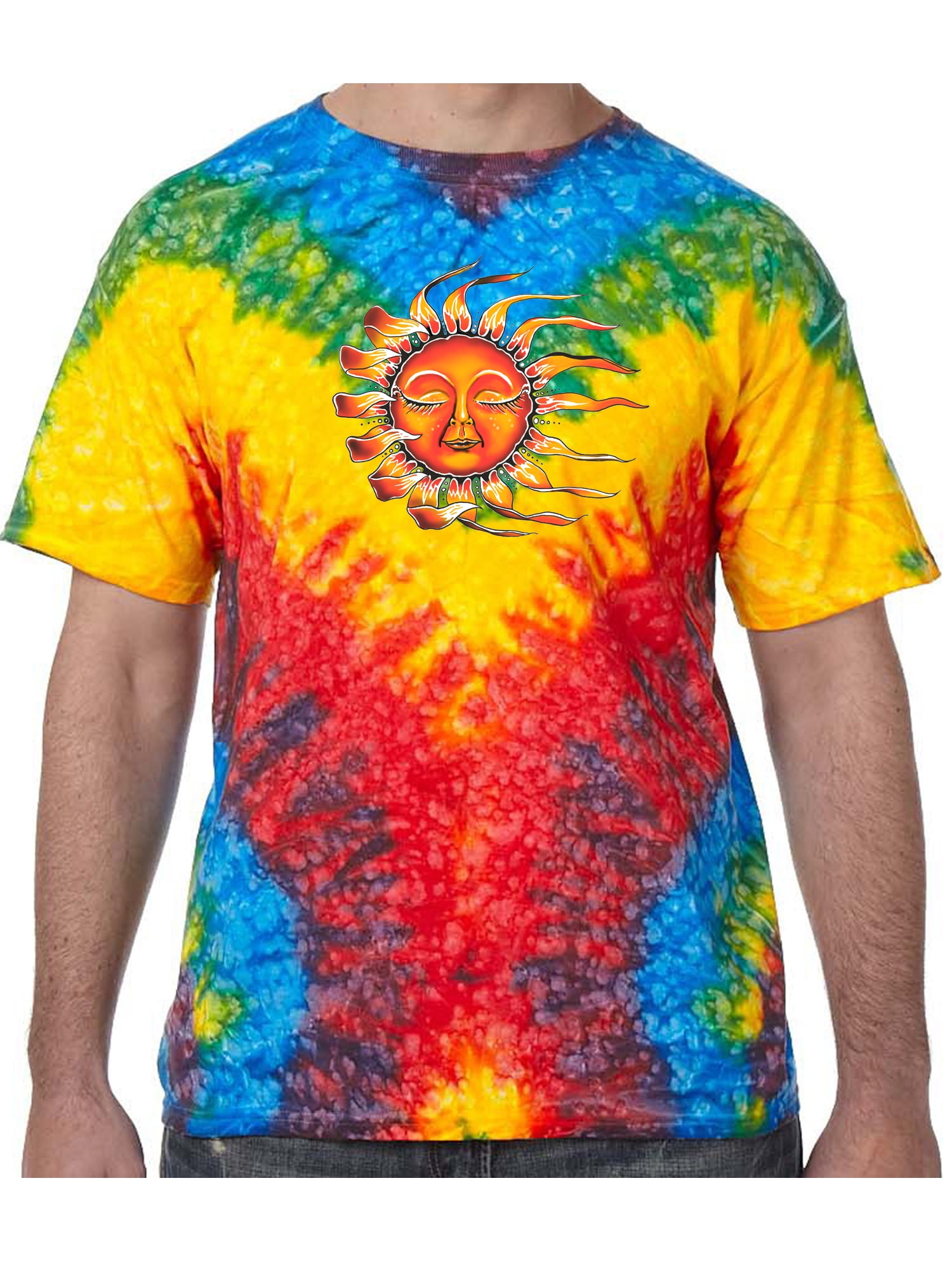 Sleeping Sun Tie Dye Tee Shirt - Woodstock, 3XL - Walmart.com