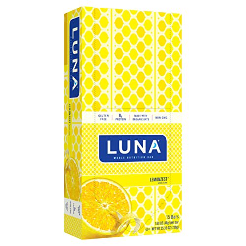 LUNA BAR - Gluten Free Snack Bars - Lemon Zest -8g of protein - Non-GMO ...
