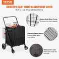Folding Shopping Cart with Removable Waterproof Liner, 330 LBS Capacity ...
