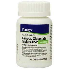 Fergon High Potency Iron Supplement Tablets with Ferrous Gluconate ...