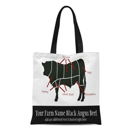 HATIART Canvas Tote Bag Ranch Black Angus Beef Farm Funny Butcher ...