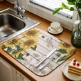 Farm Sunflower Bee Dragonfly Dish Drying Mats for Kitchen Counter ...