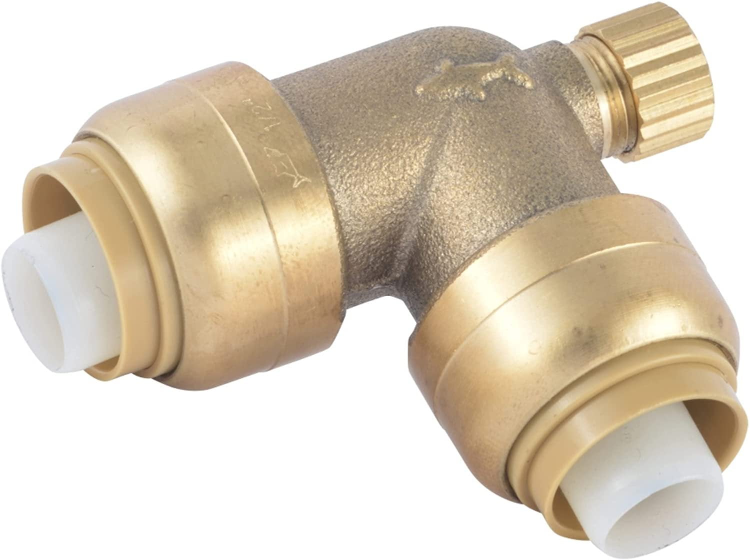 SharkBite 1/2 Inch 90 Degree Elbow with Drain Vent, Push to Connect ...