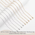20Pcs 2 Colors 304 Stainless Steel Cable Chain Necklaces Set for ...