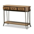Kellyn Vintage Rustic Industrial Oak Brown Finished Wood and Metal 3 ...