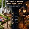 Hummingbird Moon Solar Garden Stake Light Waterproof Half Moon LED ...