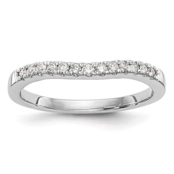14K White Gold Ring Band Wedding Diamond, Lab Grown Round, Size 9 ...