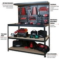 47”Work Bench with Pegboard,330Lbs Multipurpose Work Benches for Garage ...